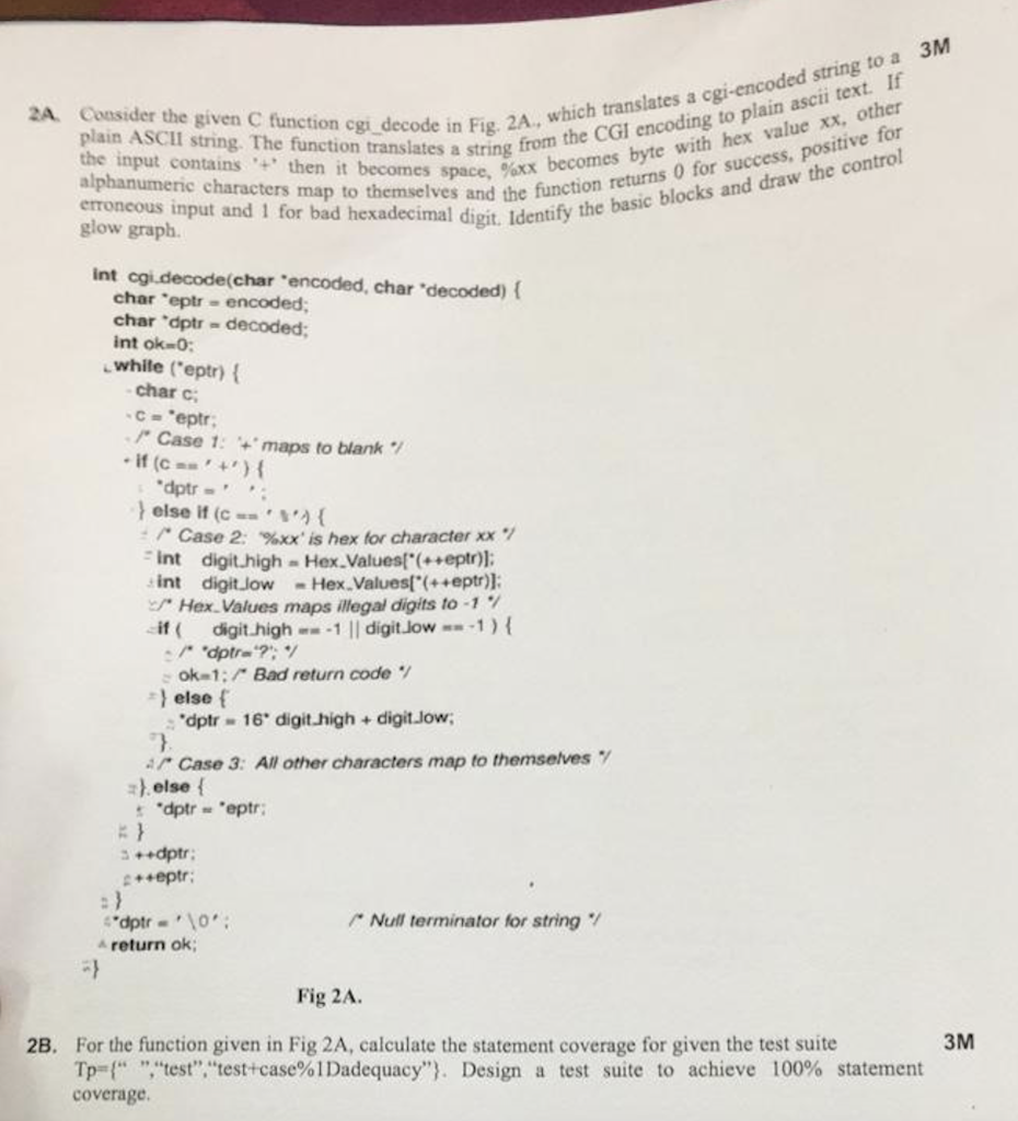 (Solved) : 3m 2a Consider Given C Function Cgi Decode Fig 2a Plain ... (Solved) : 3m 2a Consider Given C Function Cgi Decode Fig 2a Plain ...