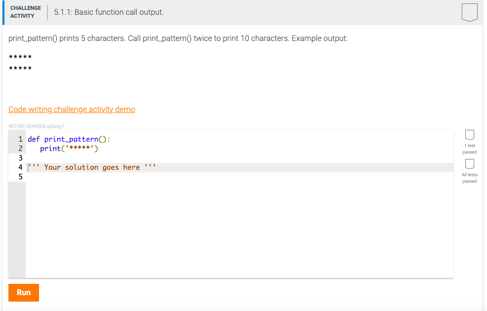 Solved print_pattern() prints 5 characters. Call | Chegg.com