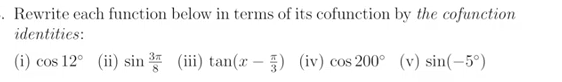 Solved Rewrite each function below in terms of its | Chegg.com
