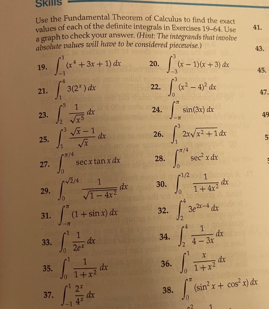 Solved 41. Use the Fundamental Theorem of Calculus to find | Chegg.com