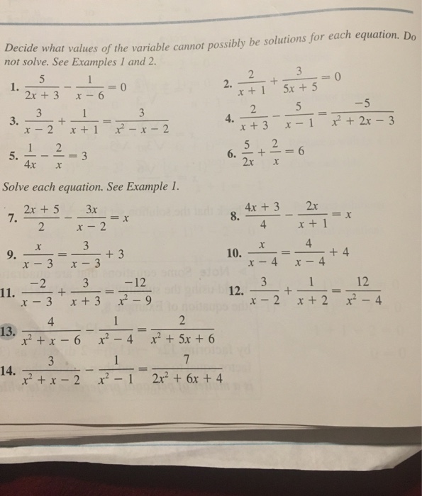 Solved Decide what values of the variable cannot possibly be | Chegg.com