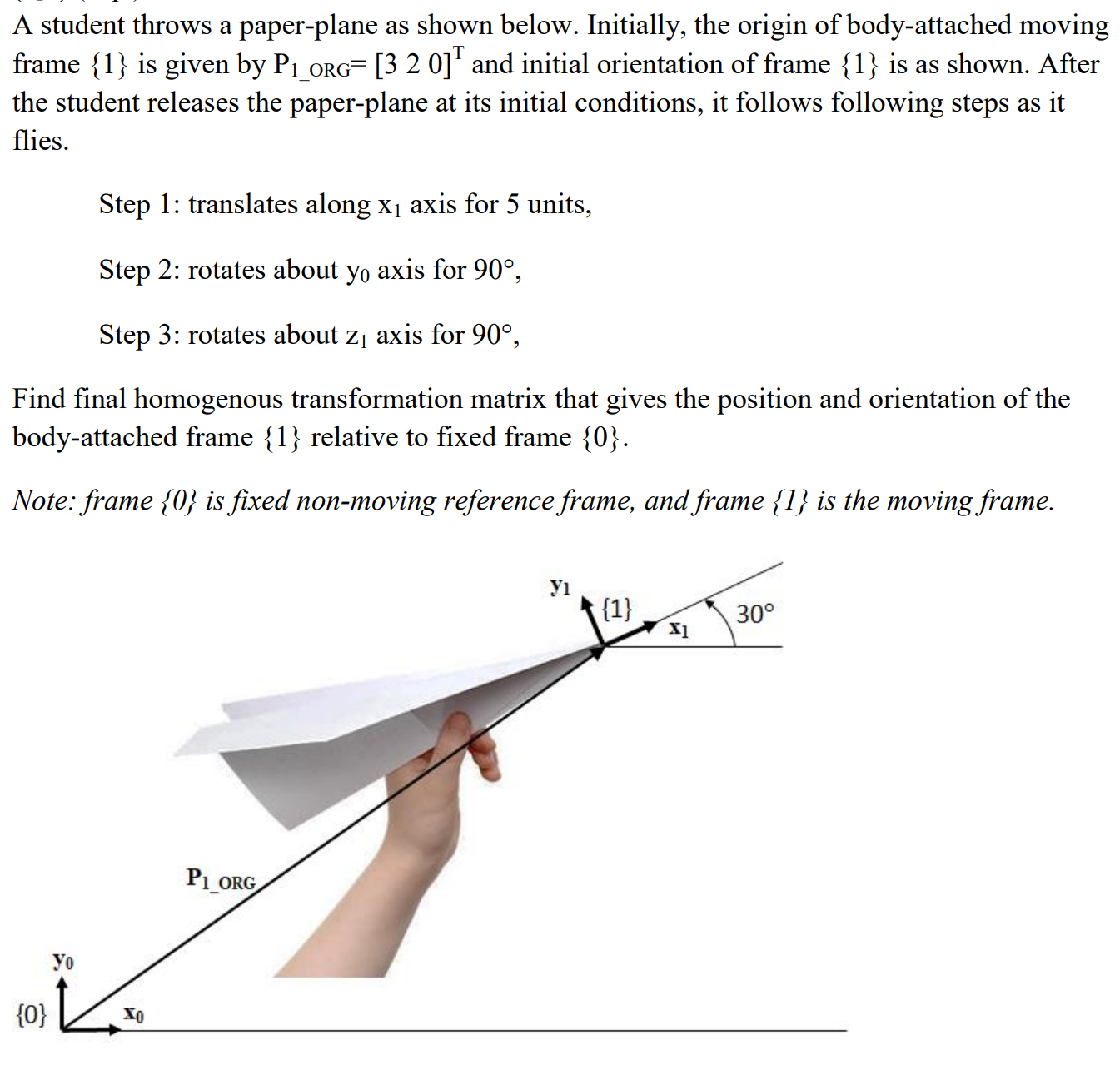 A student throws a paper-plane as shown below. | Chegg.com