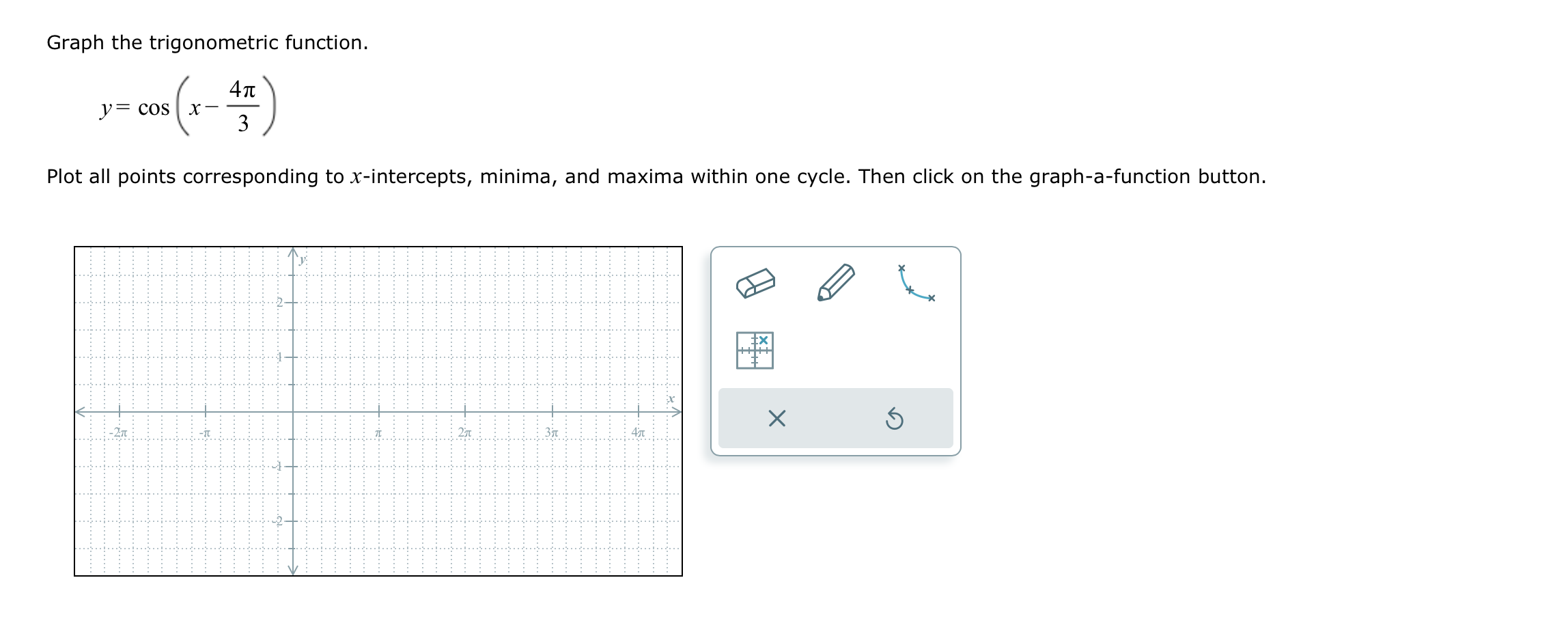 Solved Graph y=−cos3θ−1. - First choose the appropriate | Chegg.com