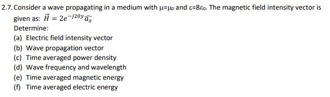 Solved 2.7. ﻿Consider a wave propagating in a medium with | Chegg.com