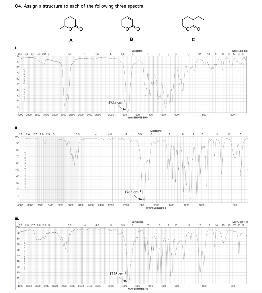 Solved Q4. Assign a structure to each of the following three | Chegg.com