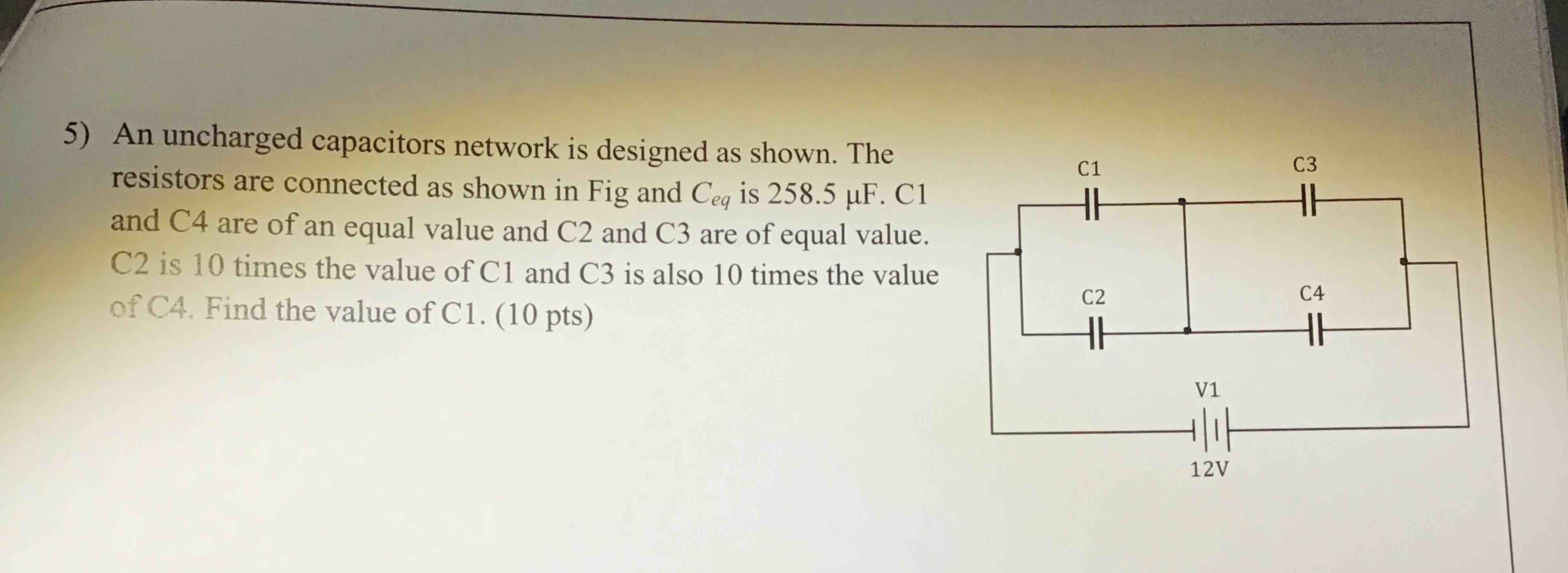 Solved An Uncharged Capacitors Network Is Designed As Shown