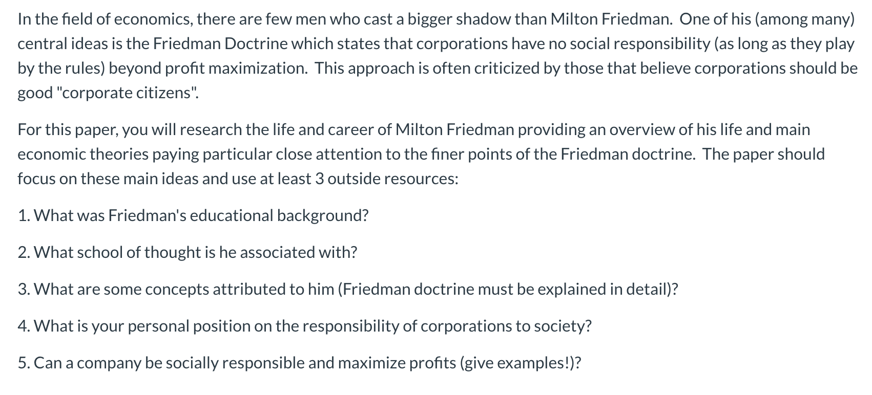 Solved In the field of economics, there are few men who cast | Chegg.com