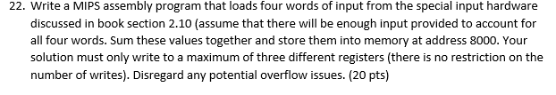 Solved Only use these instructions as needed lw, sw, addi, | Chegg.com