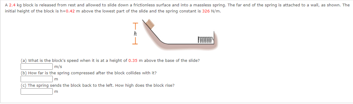 Solved A 2.4 kg block is released from rest and allowed to | Chegg.com