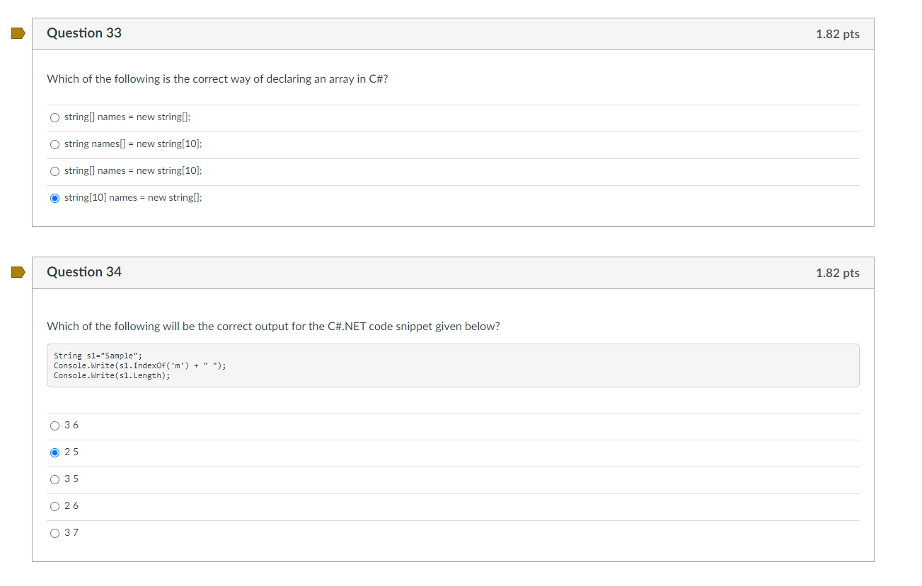 Solved Question 33 1.82 pts Which of the following is the | Chegg.com