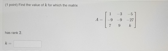 Solved (1 point) Determine the value of h such that the | Chegg.com