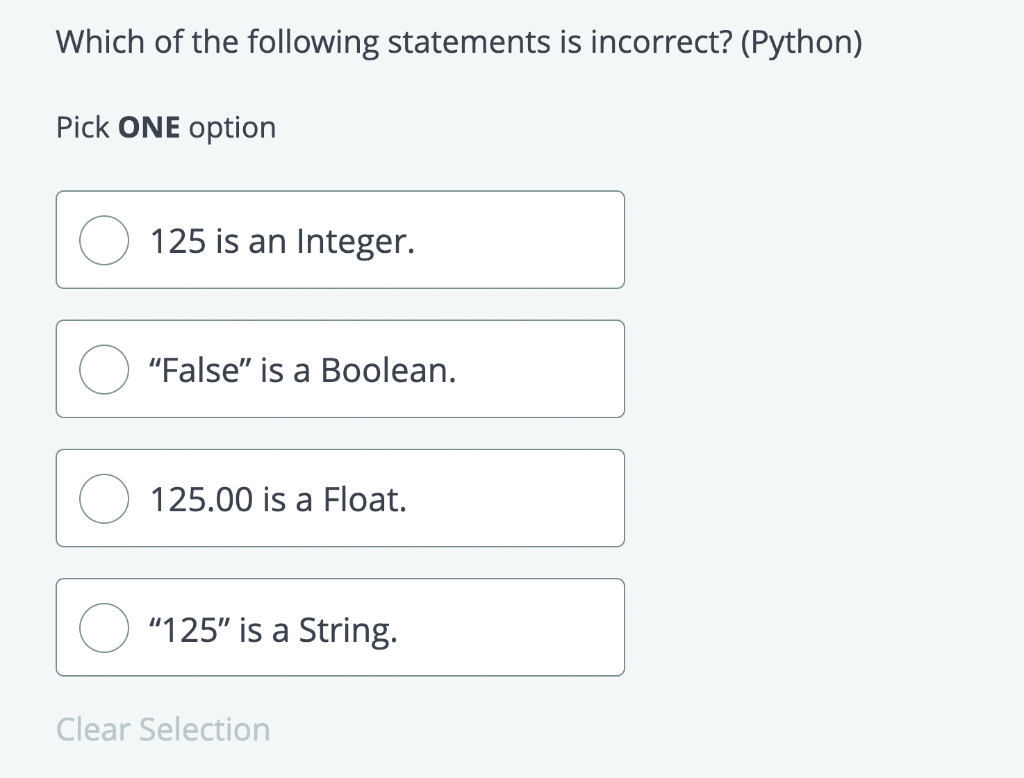 Solved Which of the following statements is incorrect? | Chegg.com