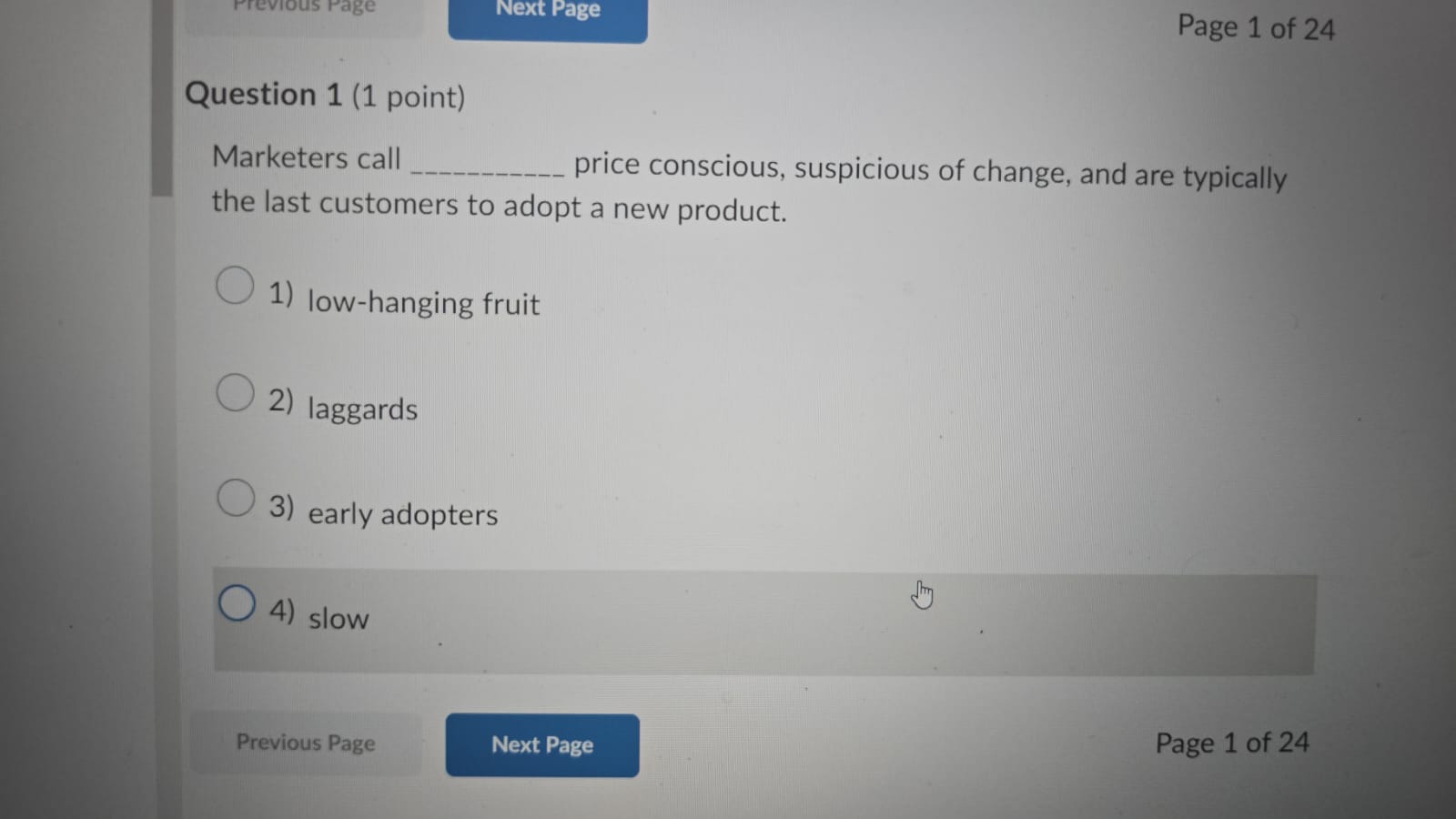 Solved Question 1 (1 ﻿point)Marketers callprice conscious, | Chegg.com