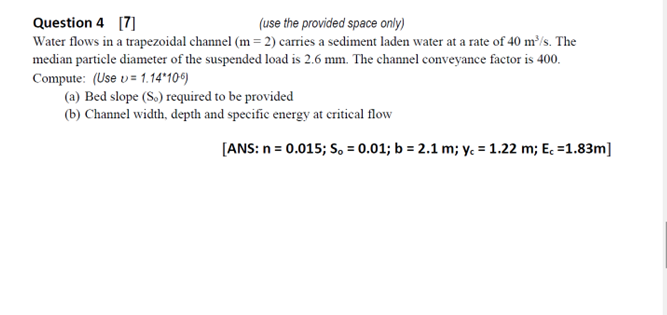 Solved Question 4 [7] (use the provided space only) Water | Chegg.com