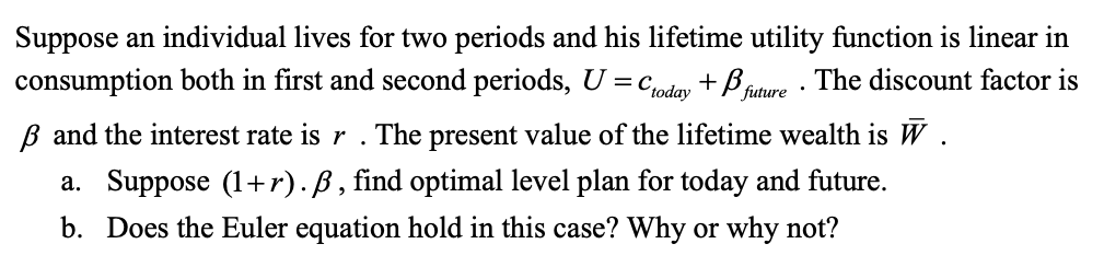 Solved Suppose an individual lives for two periods and his | Chegg.com