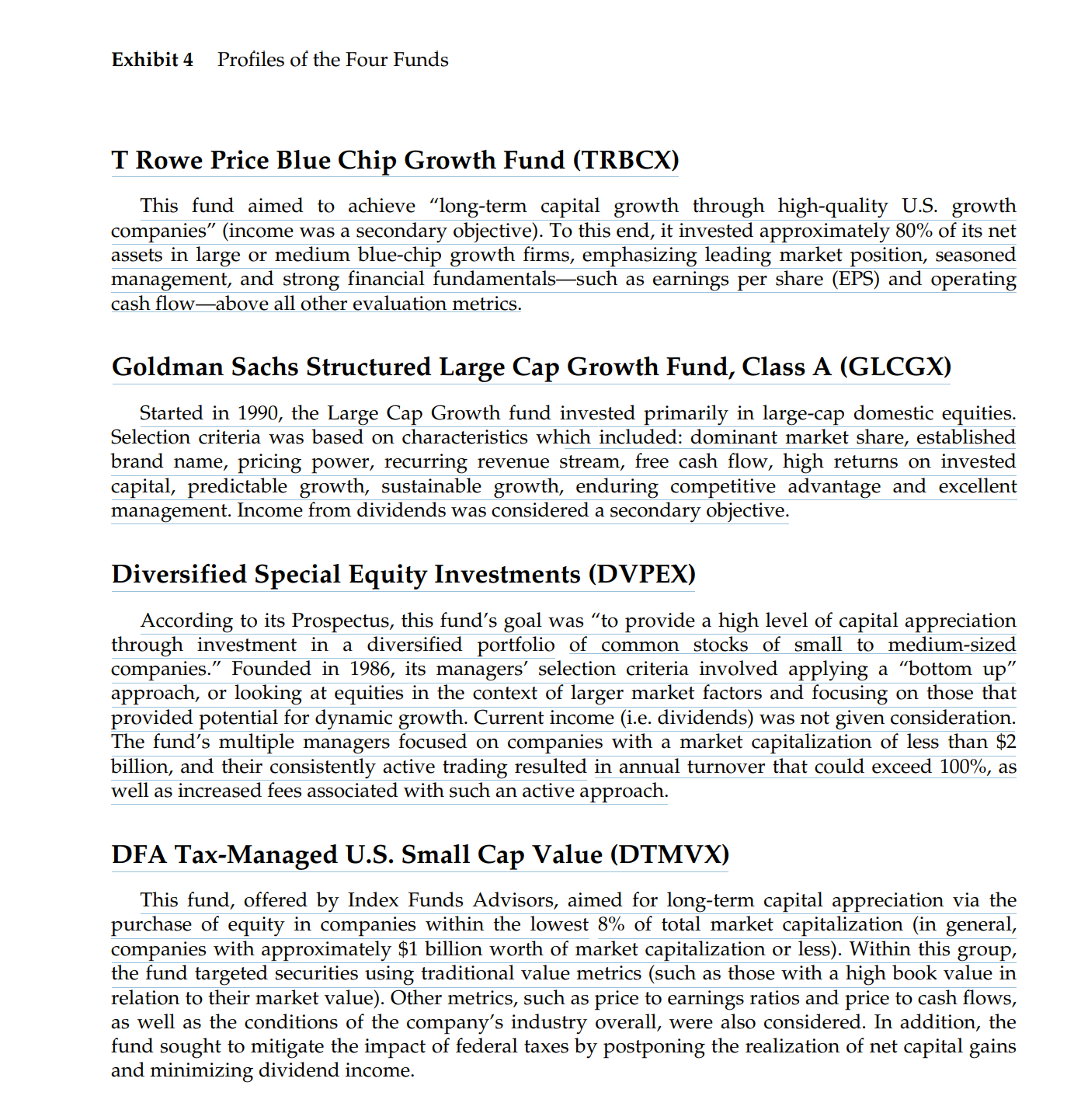 Solved Evaluate the performance of T Rowe Price Blue Chip | Chegg.com