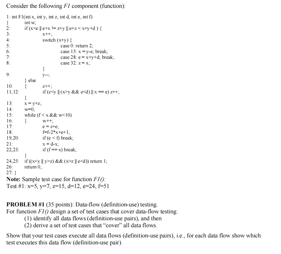 Solved Consider the following Fl component (function): : int | Chegg.com