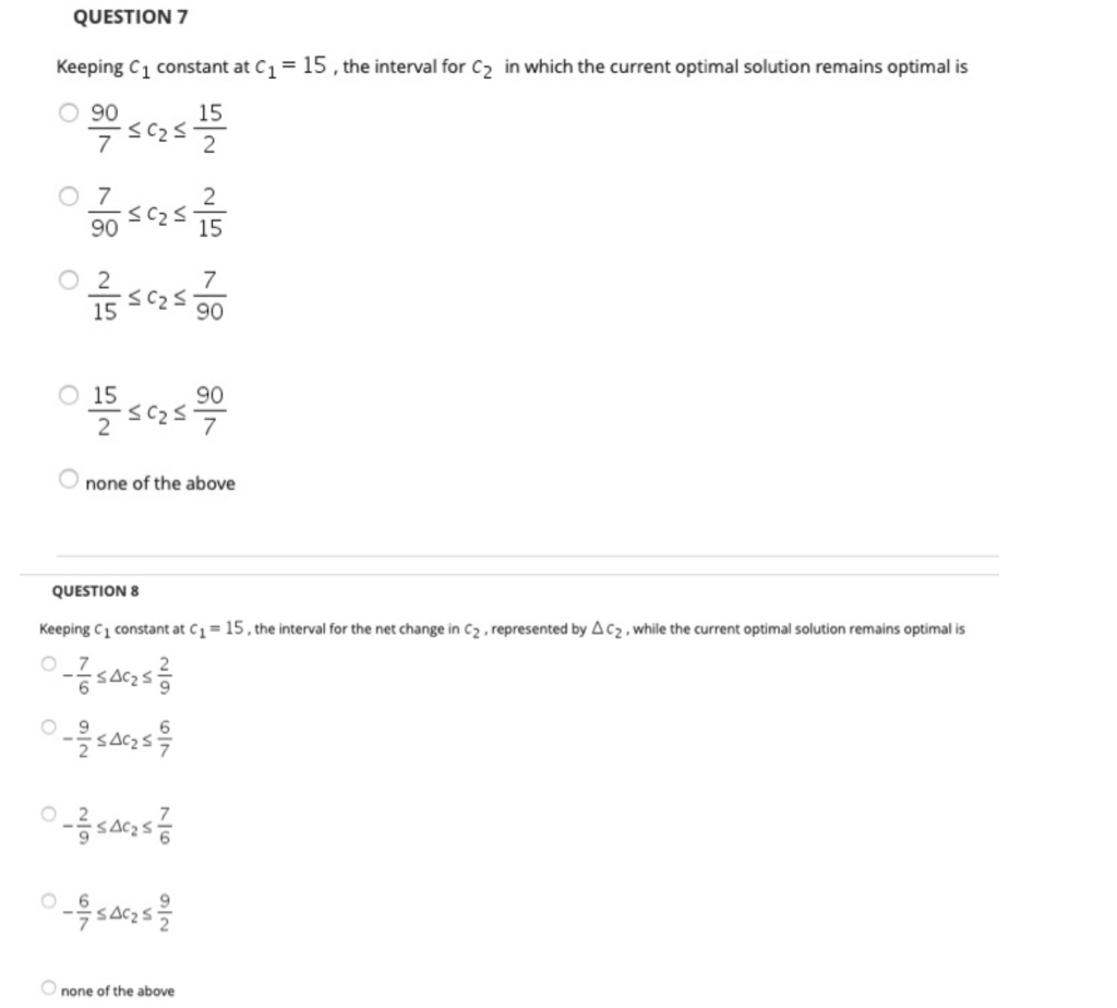 Solved Question 4 The Correct Inequality Used To Determine