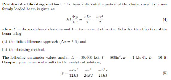 Solved Problem 4 - Shooting method The basic differential | Chegg.com