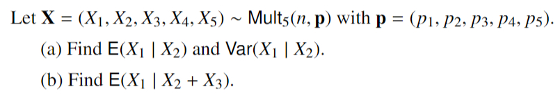 Solved Let x=(x1,x2,x3,x4,x5)∼Μlt5(n,p) ﻿with | Chegg.com