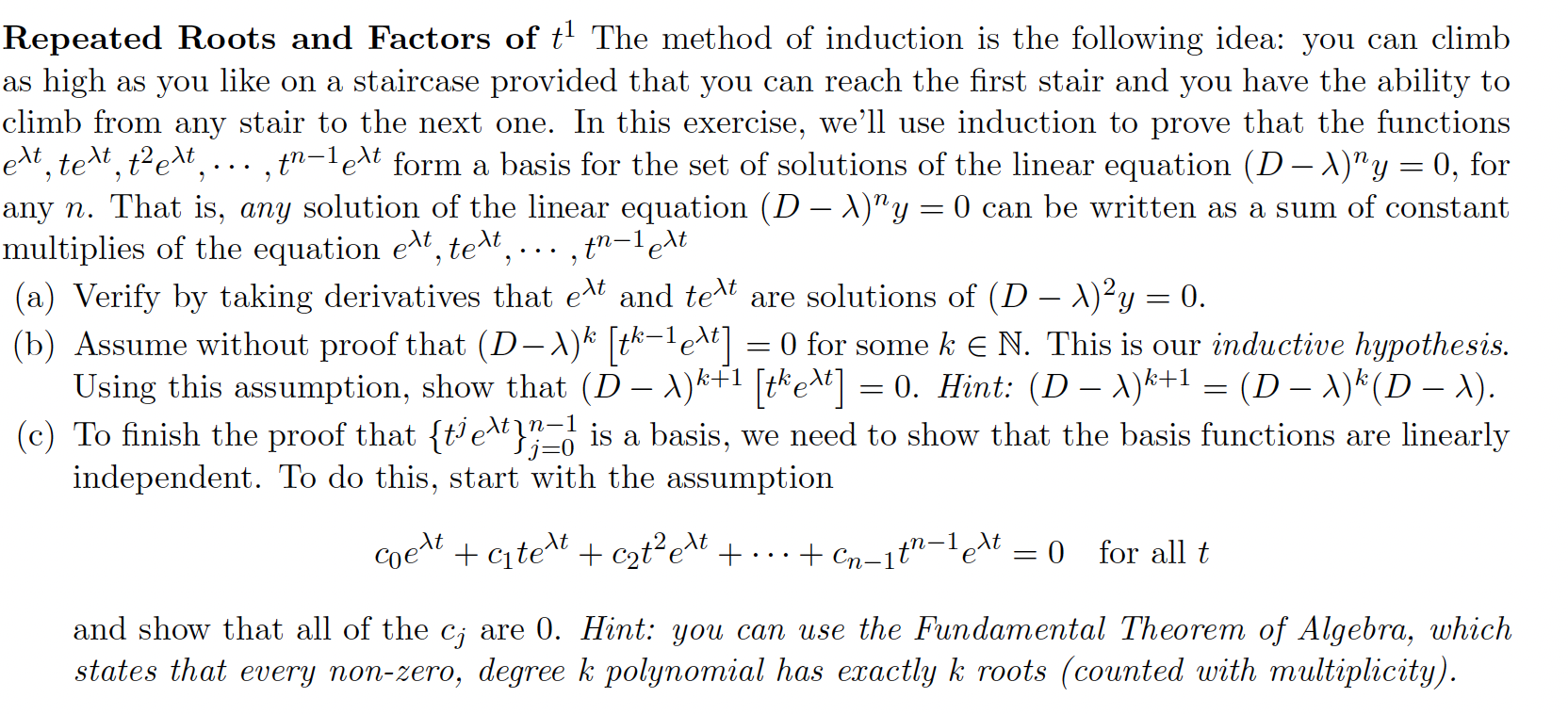 Solved Repeated Roots and Factors of t1 The method of | Chegg.com