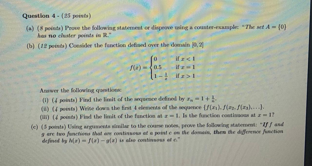 Solved (a) ( 8 points) Prove the following statement or | Chegg.com