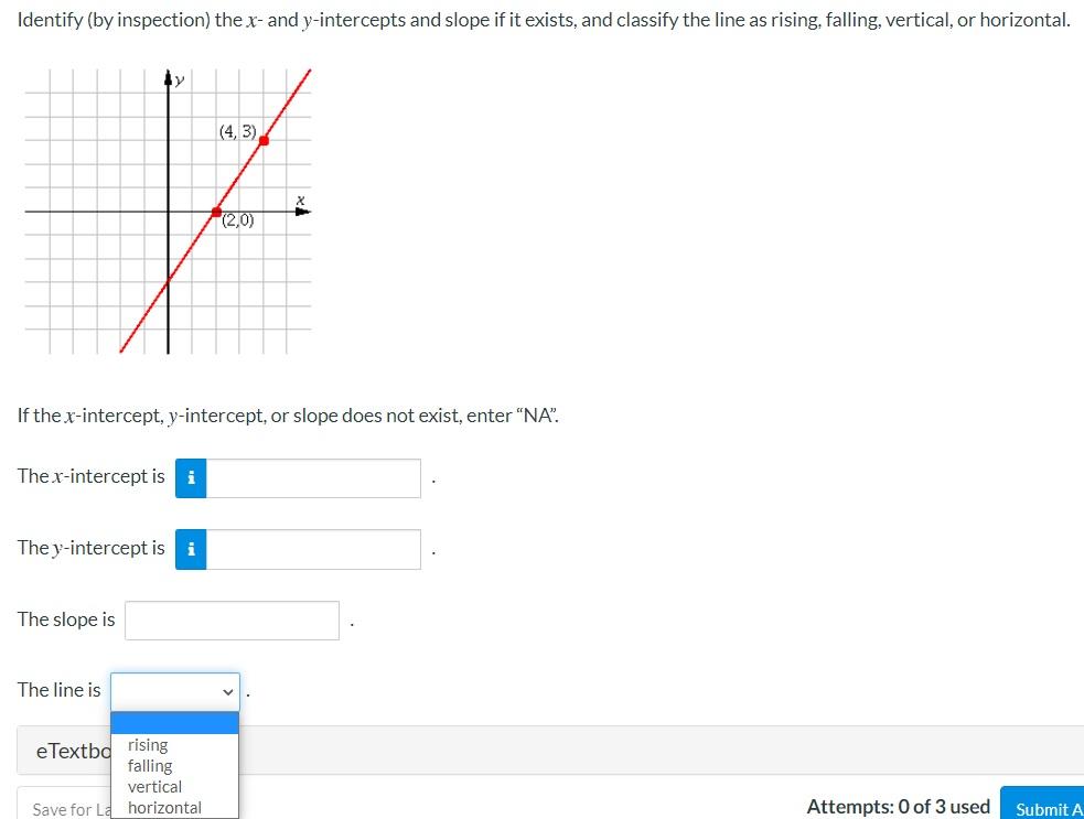Solved Identify (by inspection) the x-and y-intercepts and | Chegg.com