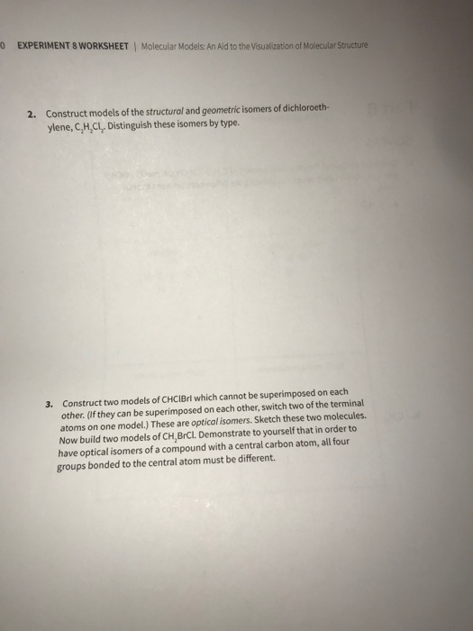 Solved 1. Construct models of the structural isomers of | Chegg.com