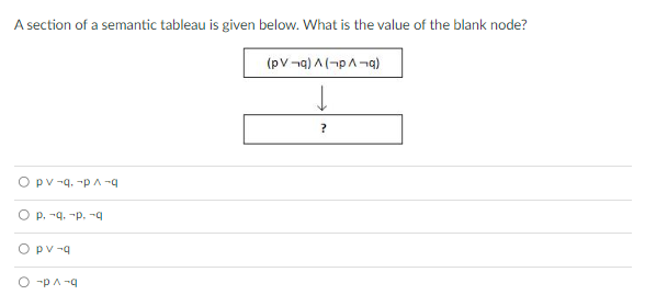 Solved A section of a semantic tableau is given below. What | Chegg.com