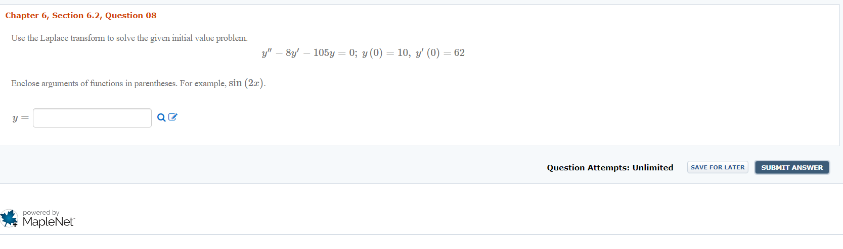 Solved Chapter 6 Section 6 2 Question 04 X Your Answer Is Chegg