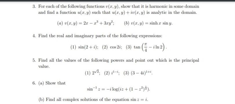 Solved 3. For each of the following functions v(x,y), show | Chegg.com