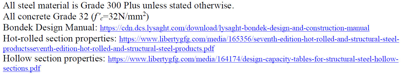 Solved All steel material is Grade 300 Plus unless stated | Chegg.com