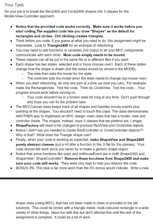 Solved In this assignment you will 1) Refactor the code in | Chegg.com