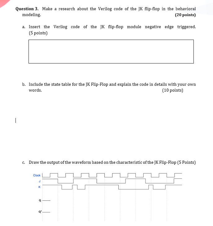 Solved Question 3. Make a research about the Verilog code of | Chegg.com