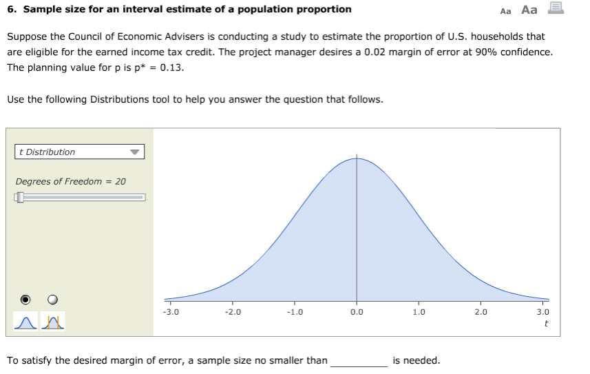 Solved 6. Sample size for an interval estimate of a | Chegg.com