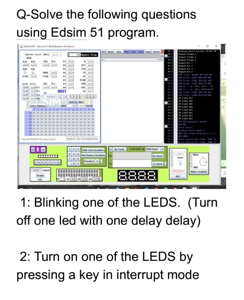Q-Solve the following questions using Edsim 51 | Chegg.com