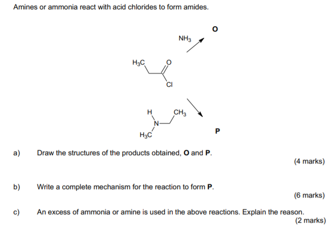 Solved Amines or ammonia react with acid chlorides to form | Chegg.com