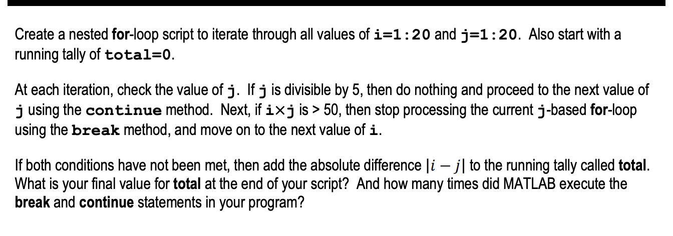 Create a nested for-loop script to iterate through | Chegg.com