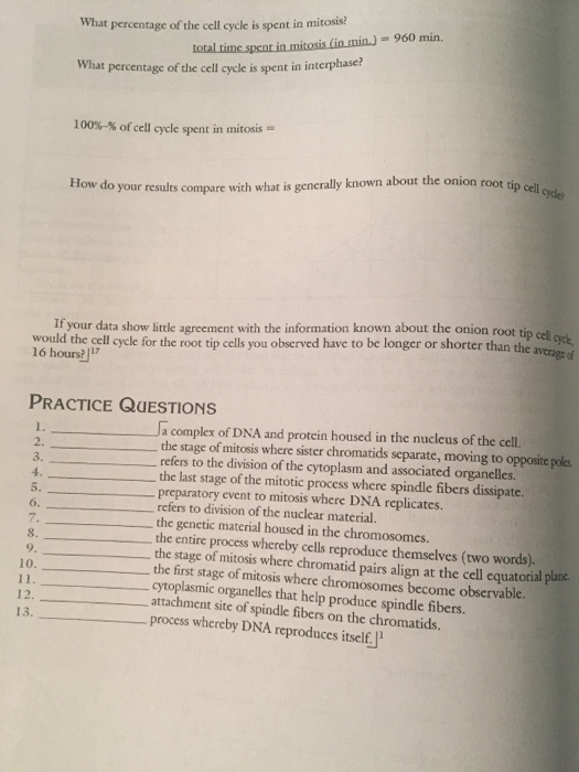 Solved 76 Exercise 9: Mitosis Materials Prepared slides | Chegg.com