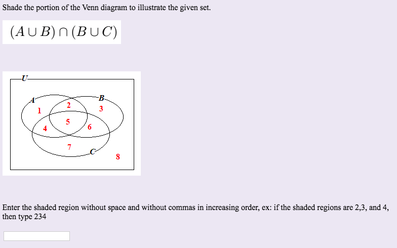 Solved Shade the portion of the Venn diagram to illustrate | Chegg.com