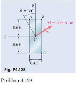 Solved Problem 4.128: The couple M is applied to a beam of | Chegg.com