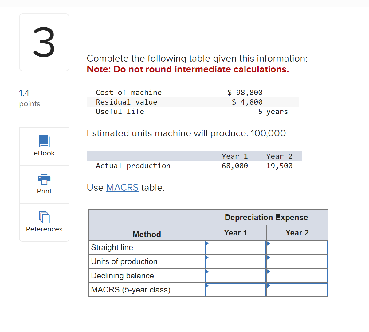 Complete the following table given this information: | Chegg.com