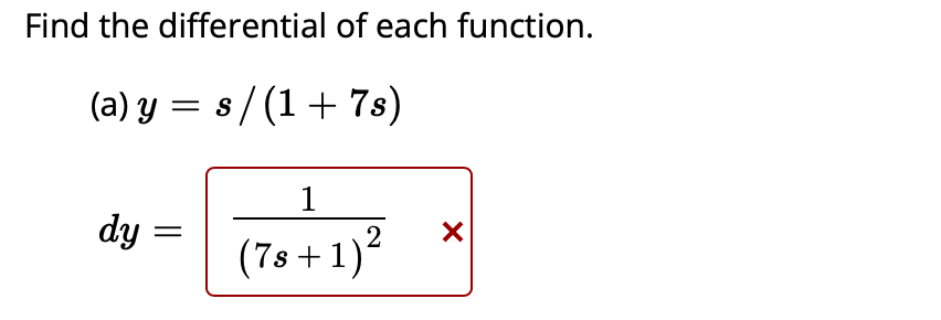 Solved Find the differential of each function. (a) | Chegg.com