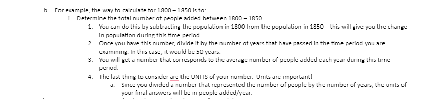 Solved b. For example, the way to calculate for 1800-1850 is | Chegg.com