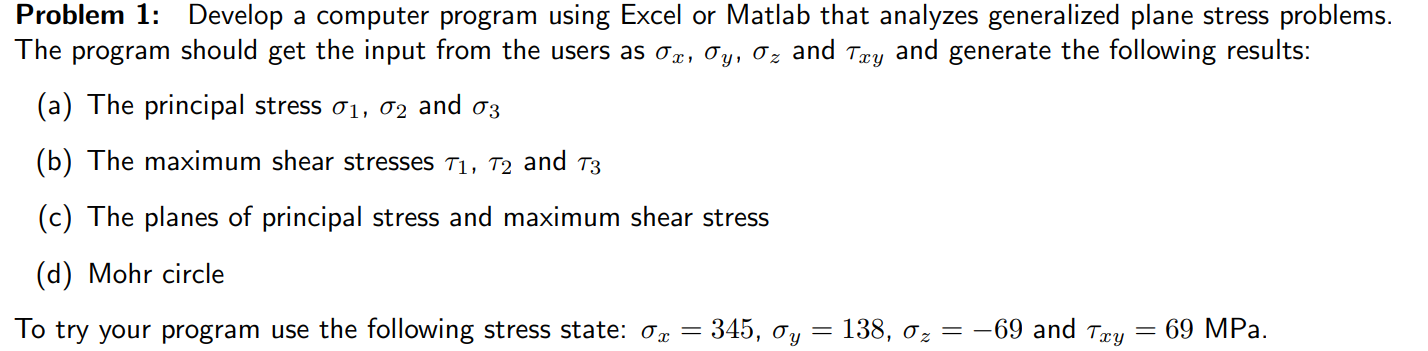 Solved Problem 1 Develop A Computer Program Using Excel Or 1441