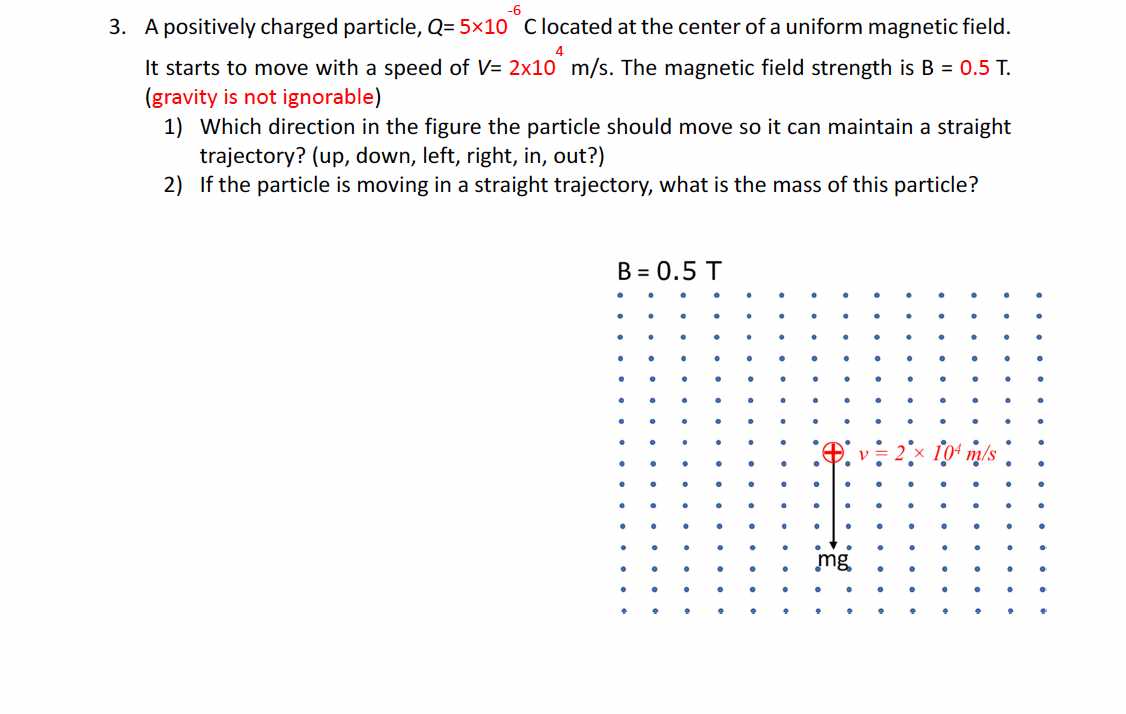 Solved 3. A positively charged particle, Q=5×10−6C located | Chegg.com