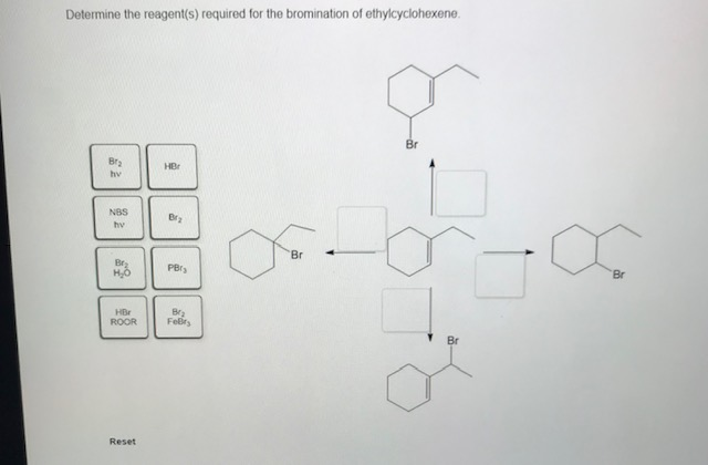 Solved Determine the reagent(s) required for the bromination | Chegg.com