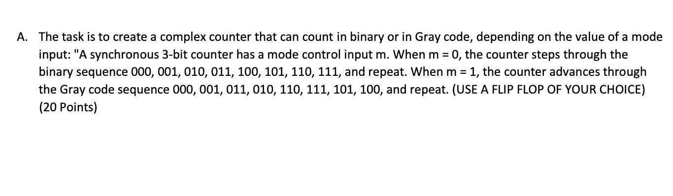 Solved A. The task is to create a complex counter that can | Chegg.com