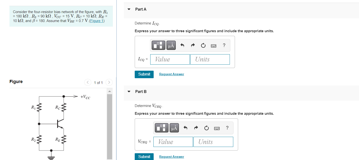 Solved Consider the four-resistor bias network of the | Chegg.com