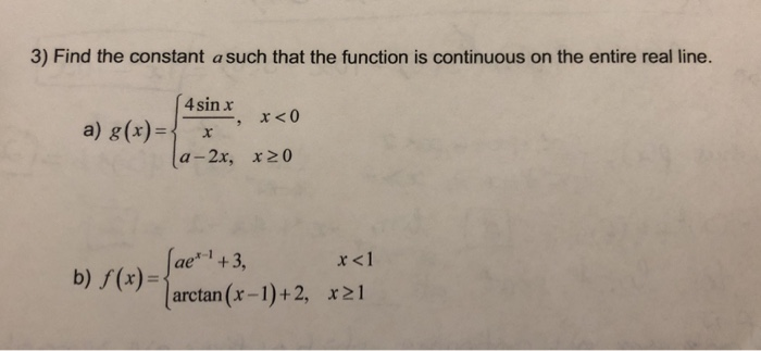 Solved 3) Find the constant a such that the function is | Chegg.com